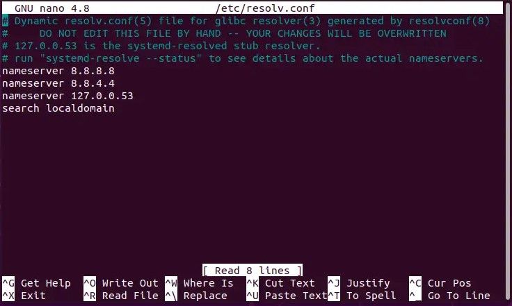 Fixing /etc/resolv.conf on Ubuntu 22.04 from command line